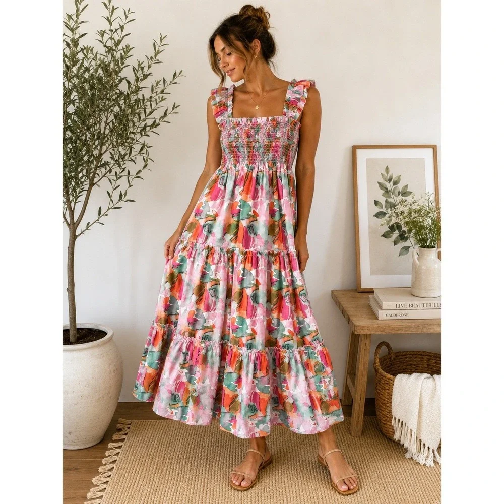 Jade Melody Tam | Dresses | Jade Melody Tam Pink Abstract Floral ...